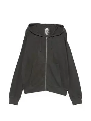 StÜssy Waffle-knit Zip-up Thermal Hoodie - Black