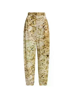 Moschino Sequin-embellished Pleated Trousers - Neutrals