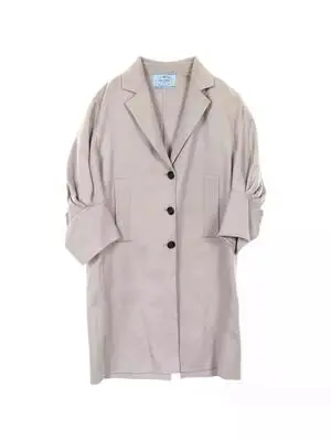 Prada 2000s Cocoon Cashmere Trench Coat - Grey