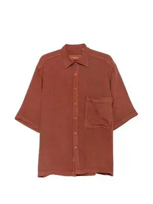 INLINUM Frayed-edge Chest-pocket Shirt