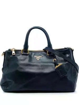Prada 2010-2026 Soft Calf Double Zip Convertible Tote Satchel