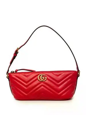 Gucci 2016-2026 Gg Marmont Matelasse Calfskin Shoulder Bag - Red