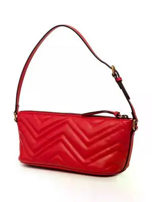 Gucci Gg Marmont Matelassé Calfskin Shoulder Bag - Red