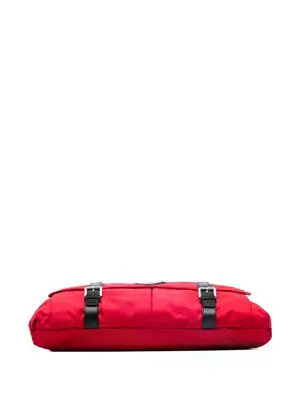 Prada Tessuto Zip Double Buckle Messenger Bag
