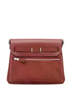 Hermès Military Toile And Vache Hunter Herbag Zip 20 Crossbody Bag - Red
