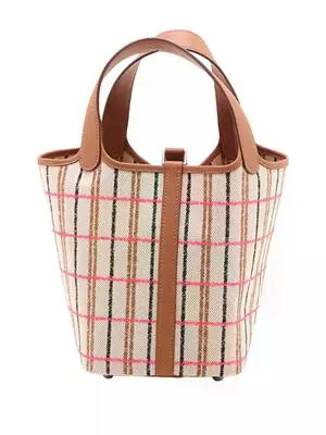 Hermès 2024-2025 Couverture Toile H And Swift Picotin Lock 18 Handbag