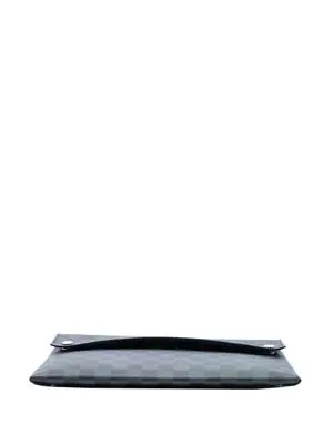 LOUIS VUITTON 2019 Damier Graphite Alpha Pochette Gm Clutch Bag