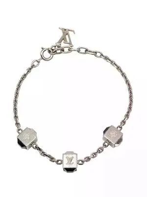 LOUIS VUITTON 2011 Brass Gamble Crystal Bracelet Costume Bracelet - Silver