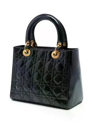 Dior 1997 Medium Patent Cannage Lady Satchel