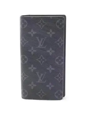 LOUIS VUITTON 2021s Brazza Monogram Eclipse Wallet - Grey