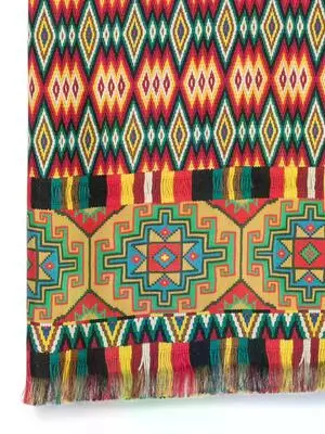 PIERRE-LOUIS MASCIA Geometric-print Fringed Scarf