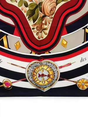 Hermès 2010s Parmi Les Fleurs Je Compte Les Heures Scarf
