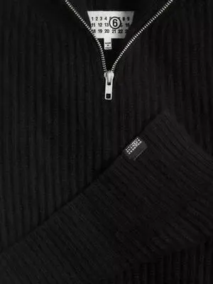 MAISON MARGIELA Ribbed Wool High Neck Half-zip Cropped Vest