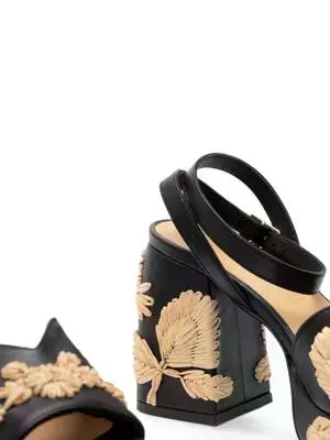 CastaÑer Raffia-embroidered Platform Sandals