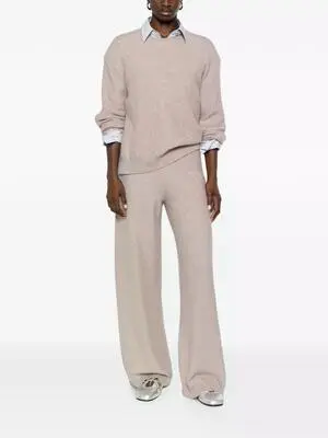 Fabiana Filippi Sequin-embellished Knitted Trousers - Neutrals
