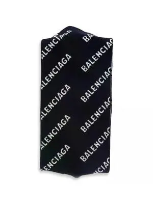 Balenciaga Logo-intarsia Scarf - Blue