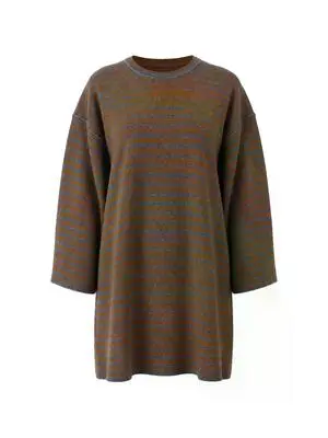 Dolce & Gabbana Horizontal-stripe Drop-shoulder Sweater - Brown