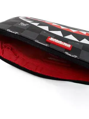SPRAYGROUND Shark Mouth Check-pattern Clutch Bag