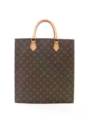 LOUIS VUITTON 2005 Sac Plat Monogram Tote Bag - Brown