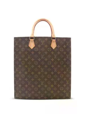 LOUIS VUITTON Sac Plat Monogram Tote Bag - Brown