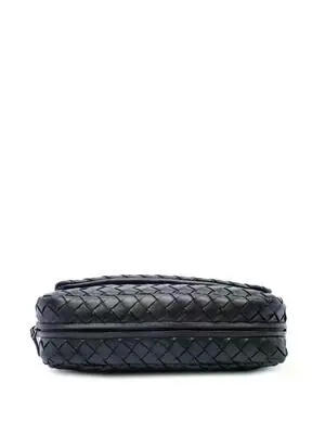 Bottega Veneta Mini Nappa Intrecciato Expandable Chain Flap Crossbody Bag - Black
