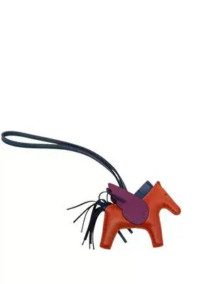 Hermès 2021 Milo Lambskin And Swift Grigri Rodeo Pegase Bag Charm Pm Key Chain - Orange