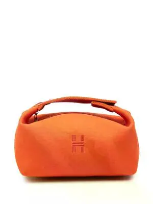 Hermès 2000-2026 Small Toile Bride A Brac Case Vanity Bag - Orange