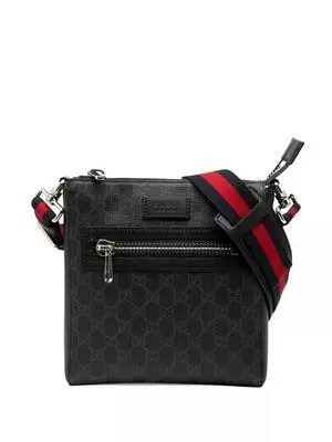 Gucci 2000-2015 Small Gg Supreme Web Messenger Bag Crossbody Bag - Black