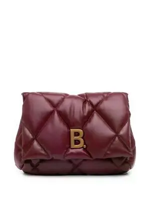 Balenciaga 2020 Quilted Calfskin Touch B. Puffy Clutch Bag - Red