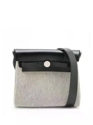 Hermès Military Toile And Vache Hunter Herbag Zip 20 Crossbody Bag - Grey