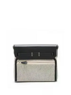 Hermès Military Toile And Vache Hunter Herbag Zip 20 Crossbody Bag - Grey