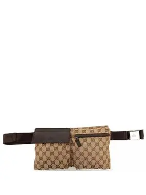 Gucci 2000-2015 Gg Canvas Double Pocket Belt Bag - Neutrals