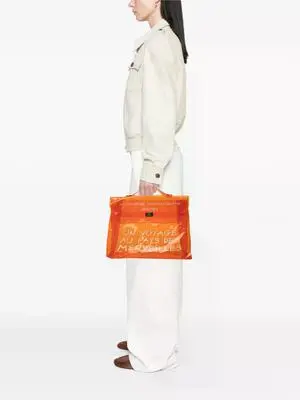 Hermès 20th Century Vinyl Souvenir De L Exposition Kelly Handbag - Orange