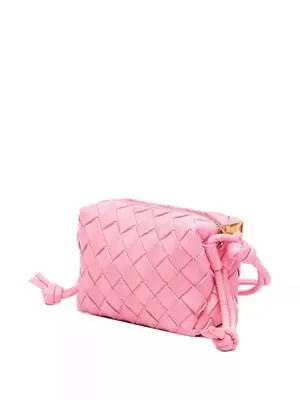 Bottega Veneta Candy Lambskin Intrecciato Loop Camera Bag - Pink