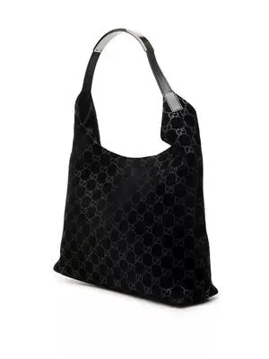 Gucci 2000-2015 Gg Suede Metal Handle Shoulder Bag