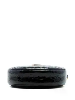 Saint Laurent Croc Embossed Patent Leather Camera Bag