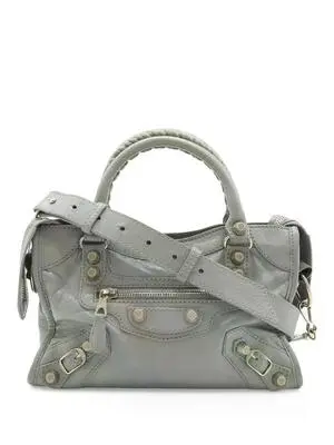 Balenciaga 2018-2026 Mini Lambskin Motocross Giant 21 City Satchel - Grey