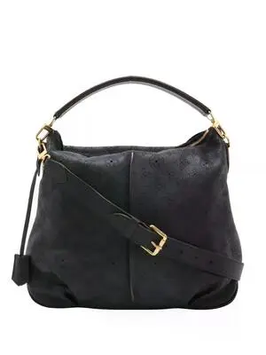 LOUIS VUITTON 2012 Monogram Mahina Selene Mm Satchel - Black
