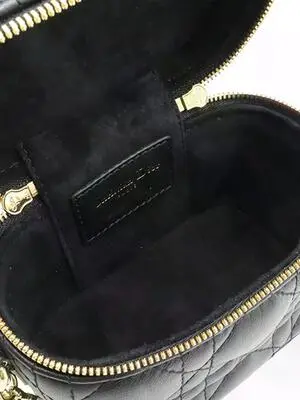 Dior 2010-2026 Micro Lambskin Cannage Lady Case Vanity Bag