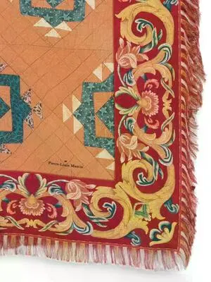 PIERRE-LOUIS MASCIA Geometric-print Fringed Scarf