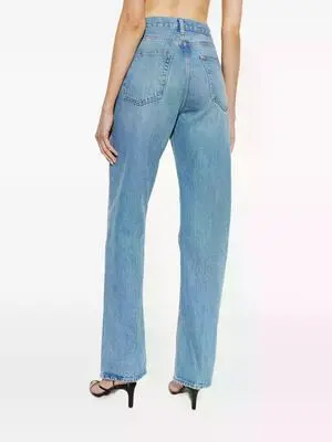 FRAME Vertical High Rise Straight Leg Jeans