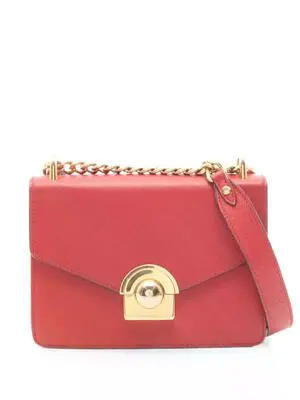 Prada 2000s Leather Chain Shoulder Bag - Red