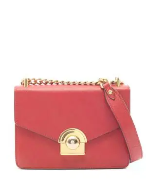 Prada Leather Chain Shoulder Bag - Red