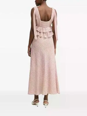 PEDRO DEL HIERRO Striped Ruffled Maxi Dress