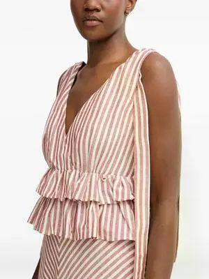PEDRO DEL HIERRO Striped Ruffled Maxi Dress