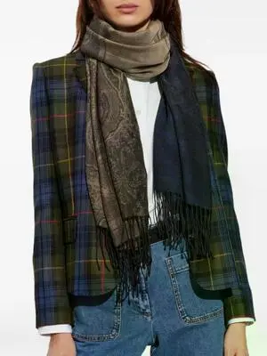 Etro Paisley-jacquard Fringed Scarf