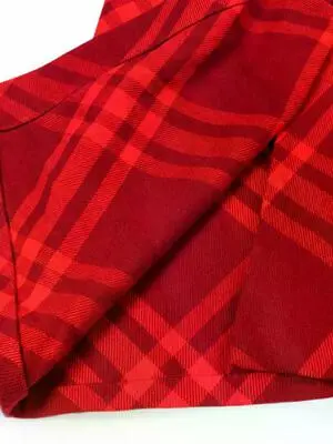 Burberry Wool Check Wrap Mini Skirt - Red