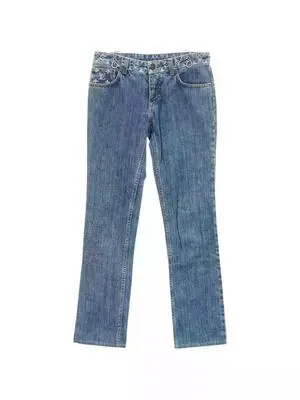 LOUIS VUITTON 2010s Monogram Straight-leg Jeans - Blue