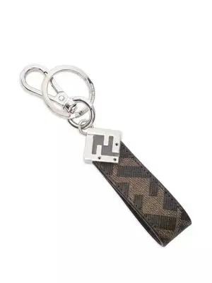 Fendi Zucca Ff Keychain - Brown