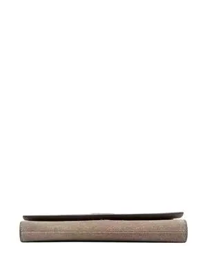 Saint Laurent 2000-2010 Large Stitched Suede Monogram Belle De Jour Clutch Bag